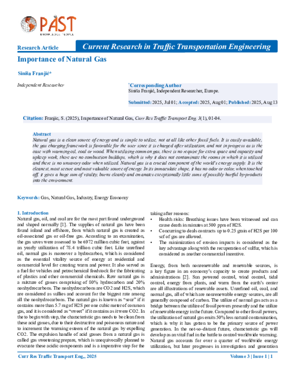 (PDF) Importance of Natural Gas