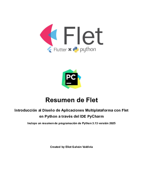(PDF) Resumen de Flet Introducción al Diseño de Aplicaciones Multiplataforma con Flet en Python ...