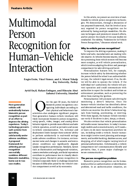 (PDF) Multimodal Person Recognition for Human-Vehicle Interaction