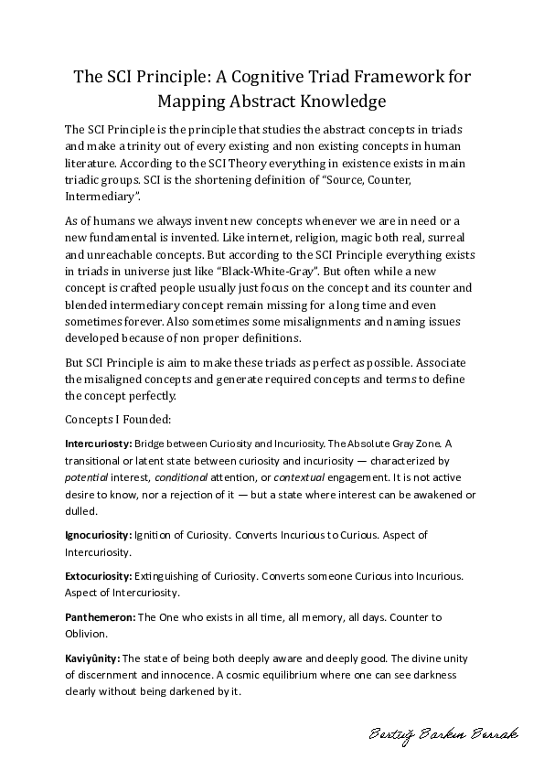 (PDF) The SCI Principle: A Cognitive Triad Framework for Mapping ...