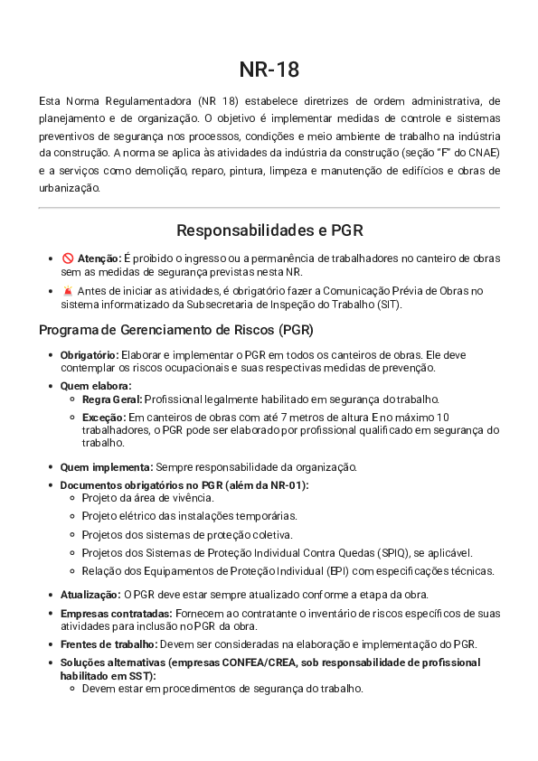 (PDF) NR-18 Resumo