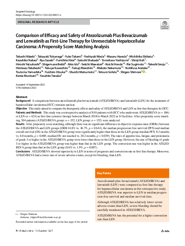 (PDF) Comparison of Efficacy and Safety of Atezolizumab Plus ...