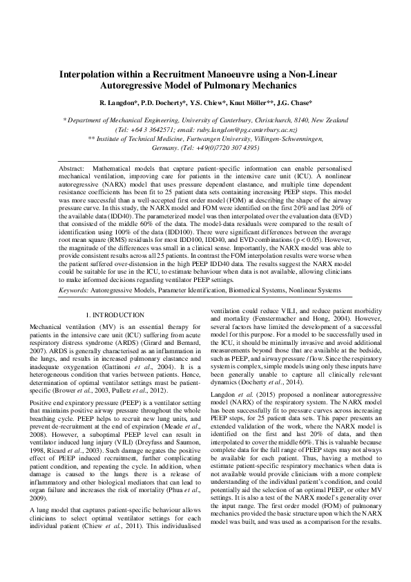 (PDF) Interpolation within a Recruitment Manoeuvre using a Non-Linear Autoregressive Model of ...