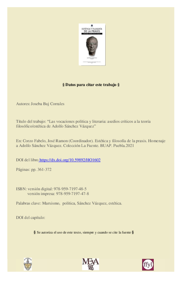 (PDF) Las vocaciones política y literaria: asedios críticos a la teoría ...