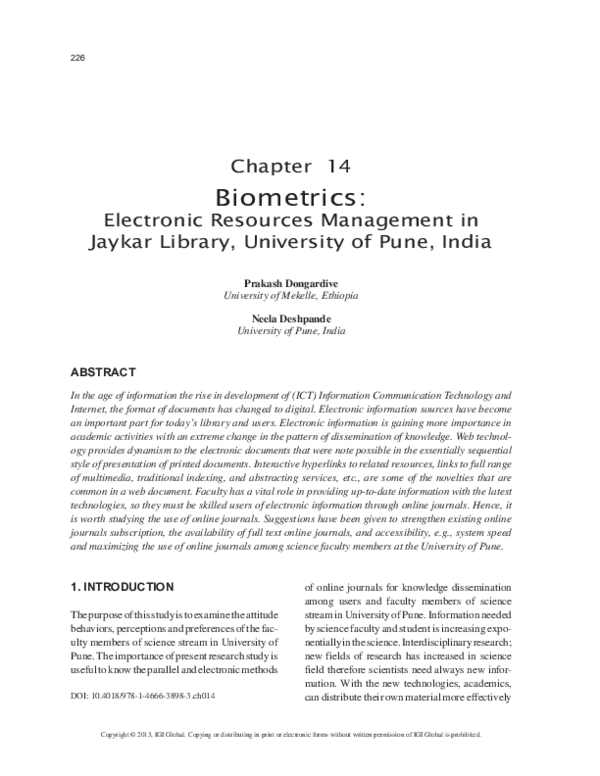 (PDF) Biometrics