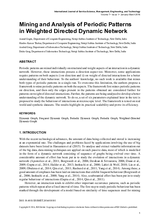 (PDF) Mining and Analysis of Periodic Patterns in Weighted Directed ...