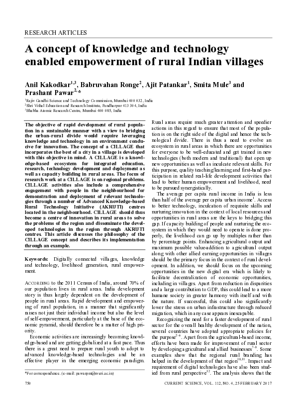 (PDF) A Concept of Knowledge and Technology Enabled Empowerment of ...