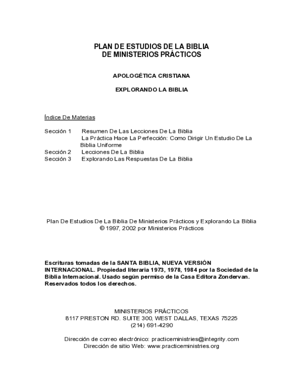 (PDF) PLAN DE ESTUDIOS DE LA BIBLIA DE MINISTERIOS PRÁCTICOS