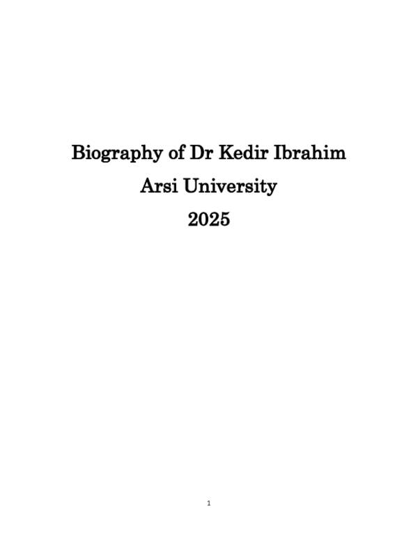 (PDF) Biography of dr kedir
