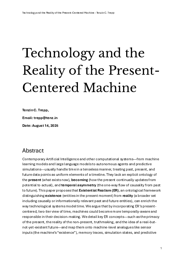 (PDF) Technology and the Reality of the Present-Centered Machine