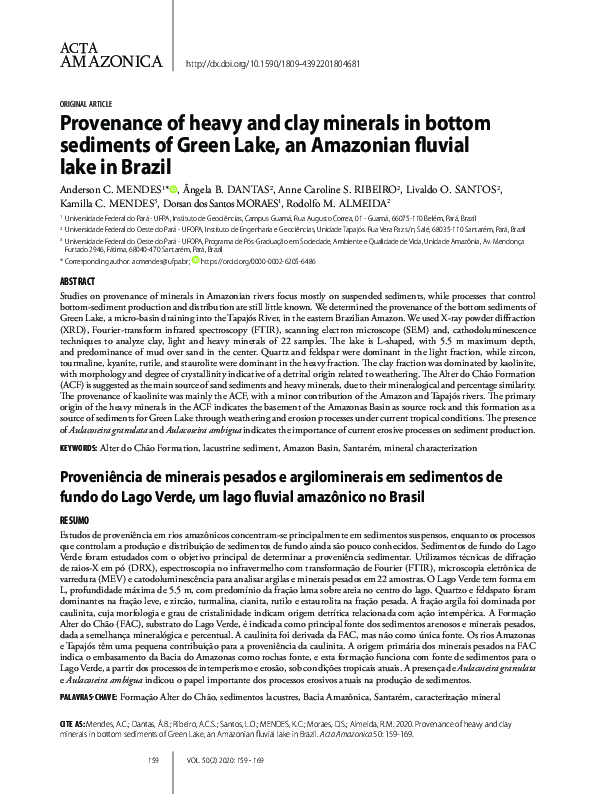 (PDF) Provenance of heavy and clay minerals in bottom sediments of ...