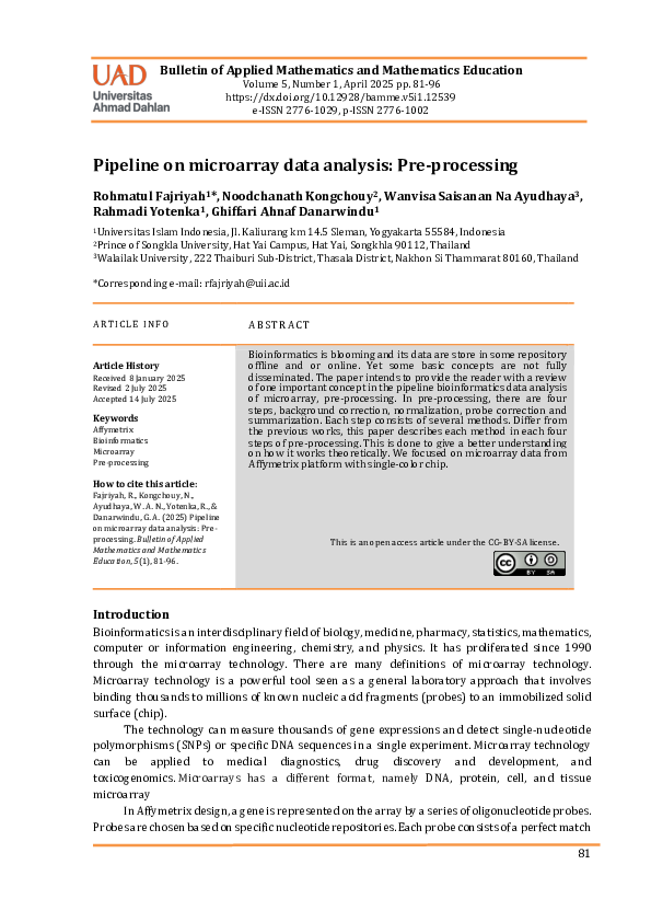 (PDF) Pipeline on microarray data analysis: Pre-processing