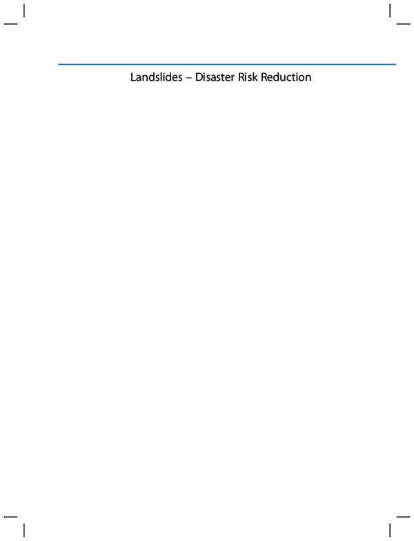 (PDF) Landslides: disaster risk reduction