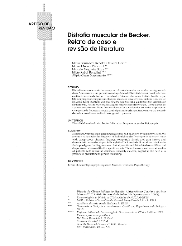 (PDF) Distrofia muscular de Becker.: Relato de caso e revisão de literatura