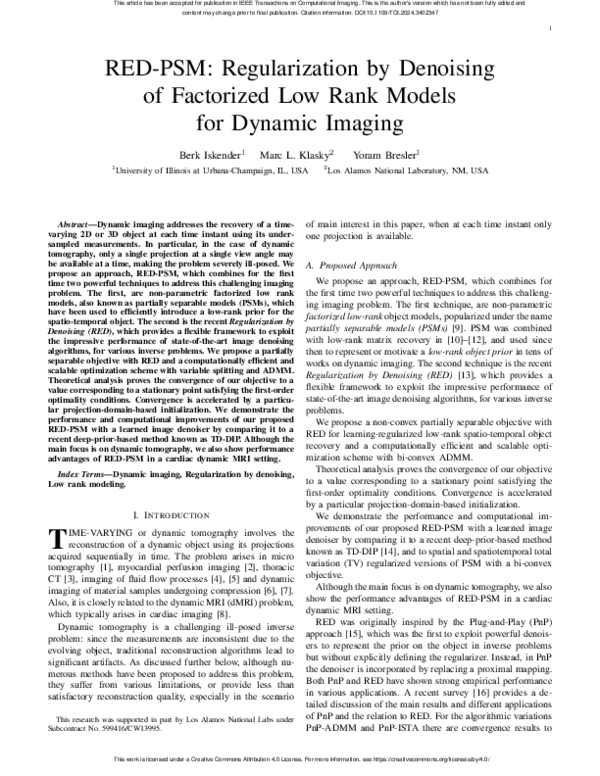 (PDF) RED-PSM: Regularization by Denoising of Factorized Low Rank ...