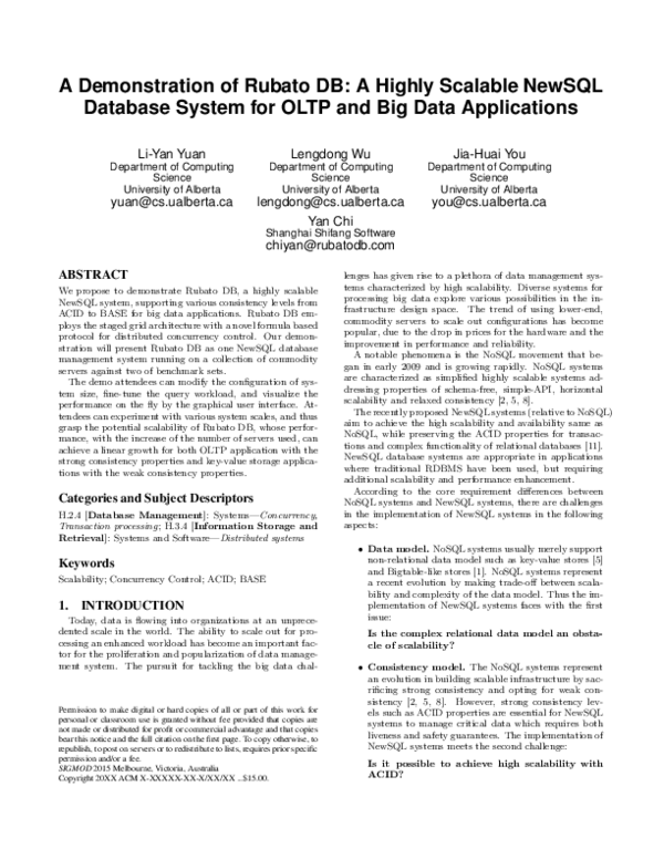 (PDF) A Demonstration of Rubato DB