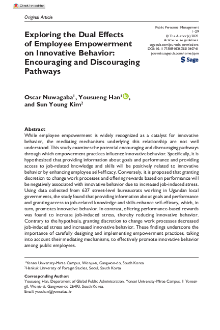 (PDF) Exploring the Dual Effects of Employee Empowerment on Innovative ...