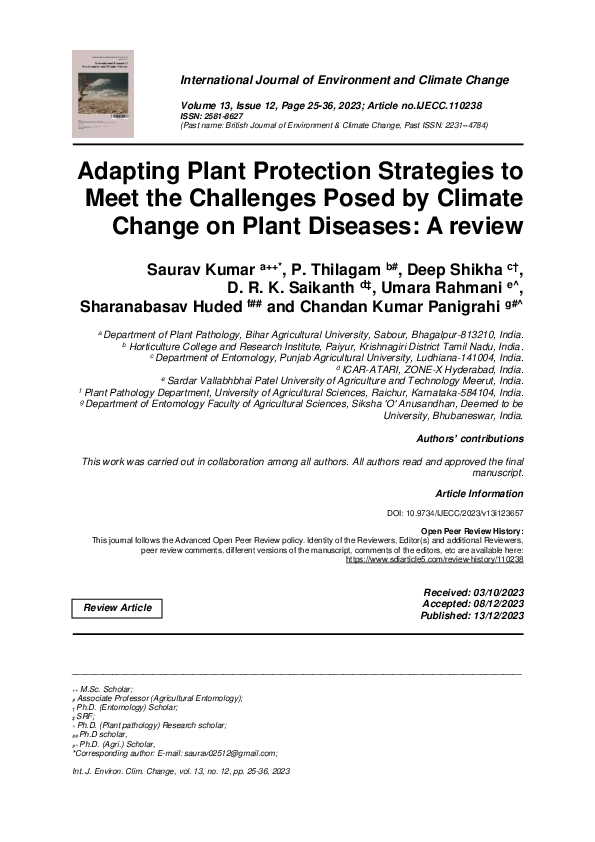 (PDF) Adapting Plant Protection Strategies to Meet the Challenges Posed ...