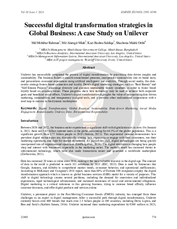 (PDF) Successful digital transformation strategies in Global Business ...