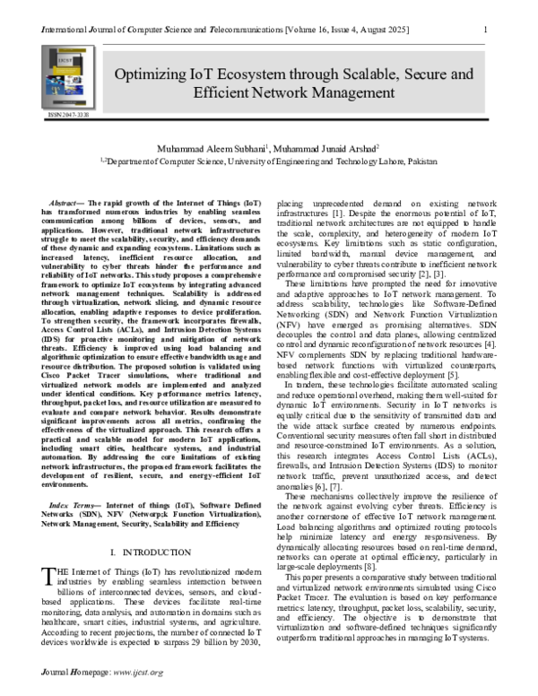 (PDF) Optimizing IoT Ecosystem through Scalable, Secure and Efficient ...