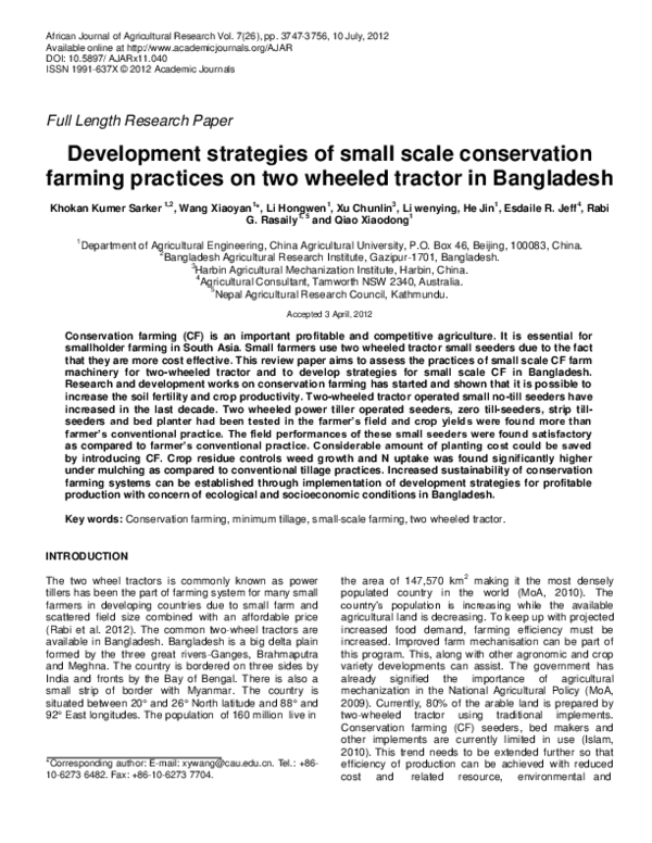 (PDF) Development strategies of small scale conservation farming practices on two wheeled ...