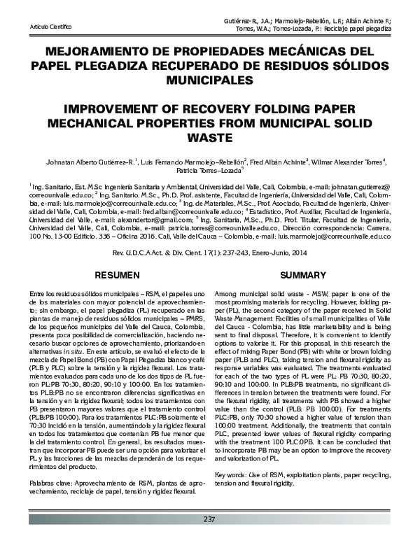 (PDF) Improvement of Recovery Folding Paper Mechanical Properties from ...