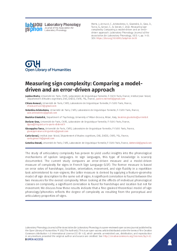 (PDF) Measuring sign complexity: Comparing a theory-driven and a data-driven approach