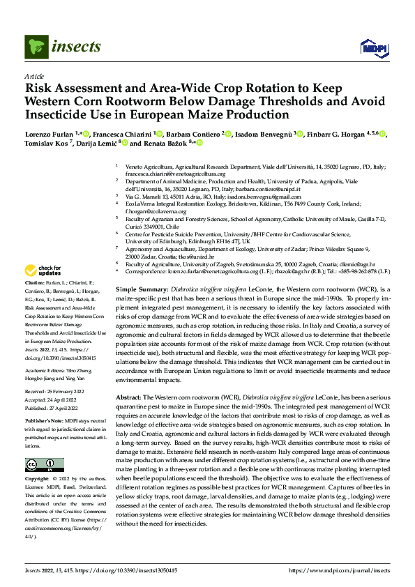 (PDF) Risk Assessment and Area-Wide Crop Rotation to Keep Western Corn ...