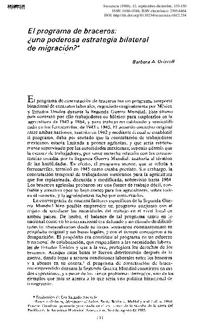 (PDF) El programa de braceros. Una poderosa estrategia de negaciones ...