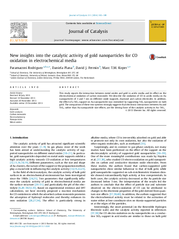 (PDF) New insights into the catalytic activity of gold nanoparticles ...