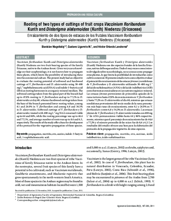 (PDF) Rooting of two types of cuttings of fruit crops Vaccinium ...