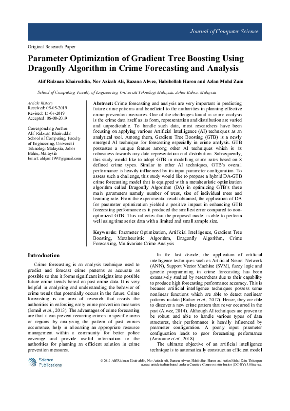 (PDF) Parameter Optimization of Gradient Tree Boosting Using Dragonfly ...