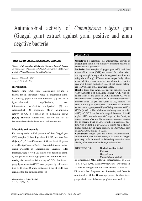 (PDF) Antimicrobial activity of Commiphora wightii gum (Guggul gum ...