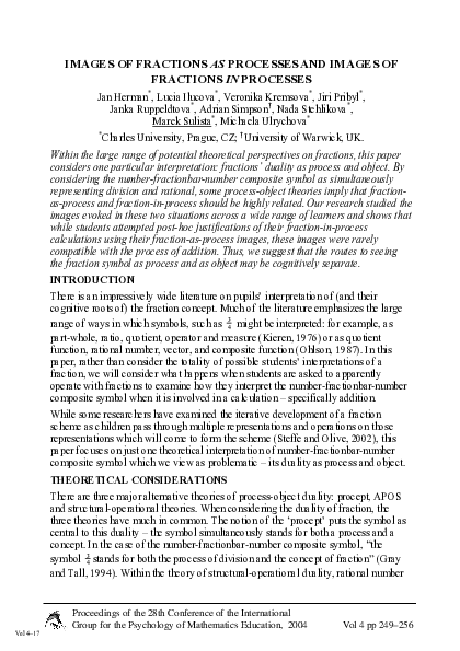 (PDF) Images of fractions as processes and images of fractions in processes