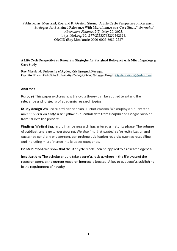 (PDF) A Life Cycle Perspective on Research: Strategies for Sustained ...