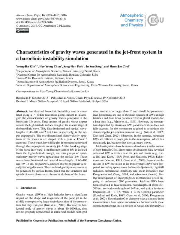(PDF) Characteristics of gravity waves generated in the jet-front ...