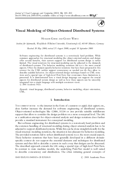 (PDF) Visual Modeling of Object-Oriented Distributed Systems