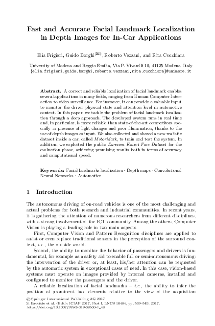 (PDF) Fast and Accurate Facial Landmark Localization in Depth Images ...