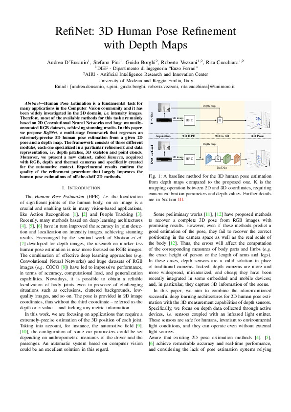 (PDF) RefiNet: 3D Human Pose Refinement with Depth Maps