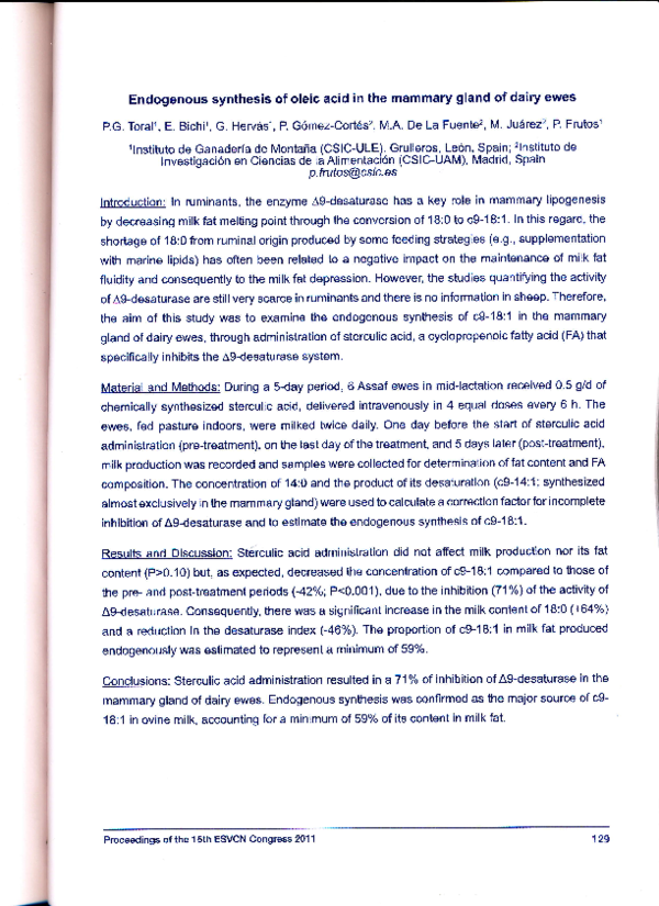 (PDF) Endogenous synthesis of rumenic acid in the mammary gland of ...