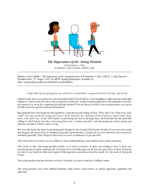 (PDF) 'The Importance of the Acting Position'