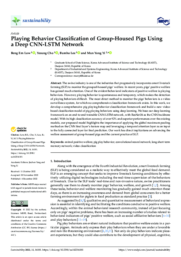 (PDF) Playing Behavior Classification of Group-Housed Pigs Using a Deep ...