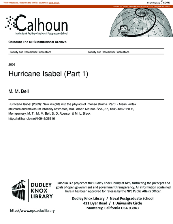 (PDF) Hurricane Isabel (Part 1)