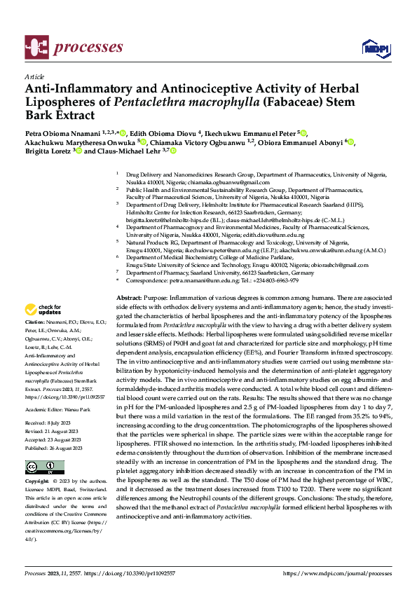 (PDF) Anti-Inflammatory and Antinociceptive Activity of Herbal ...