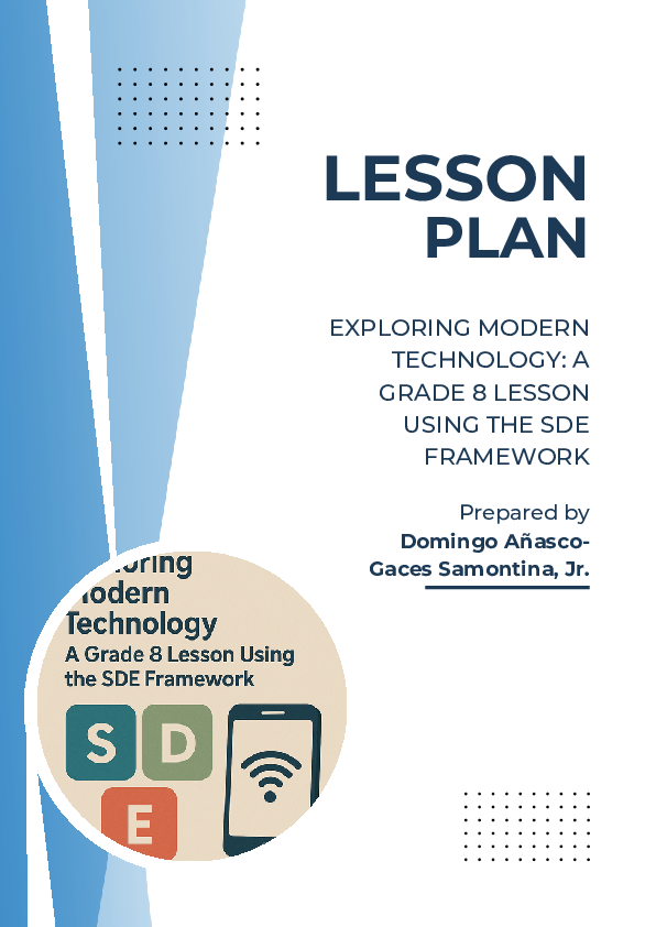 (PDF) Exploring Modern Technology: A Grade 8 Lesson Using the SDE Framework