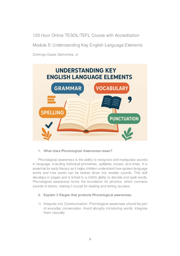 (PDF) Understanding Key English Language Elements