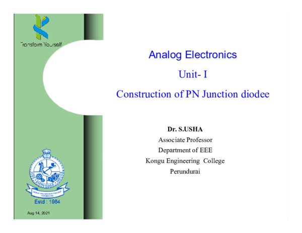 (PDF) Unit-I Analog Electronics