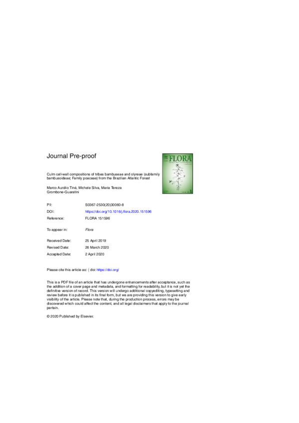 (PDF) Culm cell-wall compositions of tribes Bambuseae and Olyreae ...