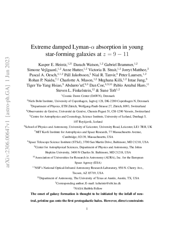 (PDF) Extreme damped Lyman-$\alpha$ absorption in young star-forming ...