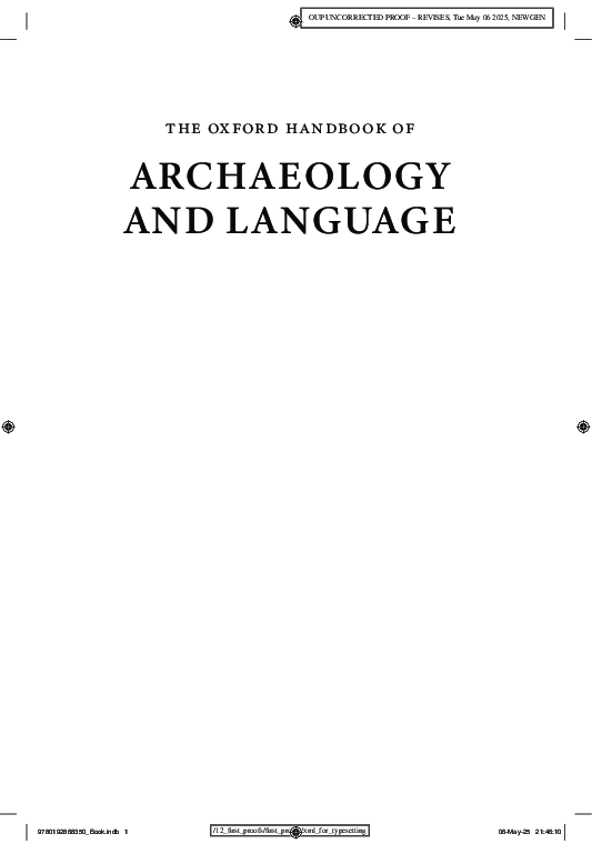 (PDF) Indo-European archaeolinguistics (final proofs)